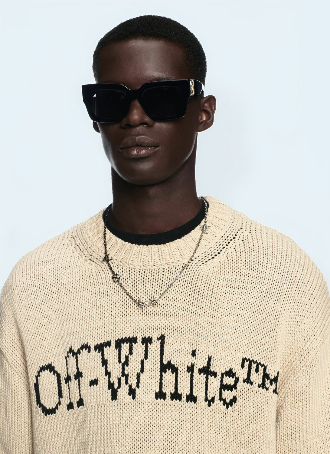 OFF WHITE Big Bookish Chunky Knit Sweater Off-White