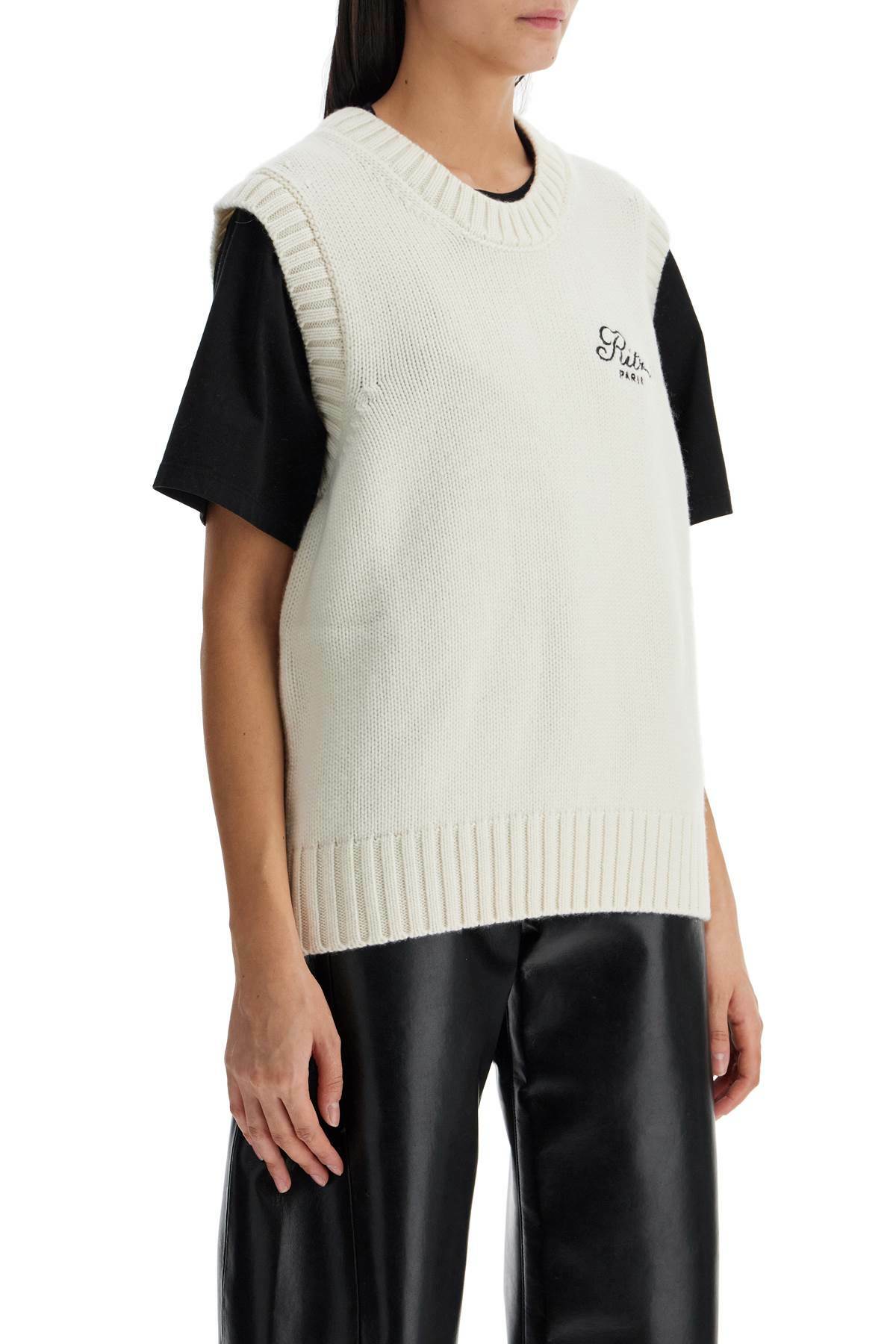 FRAME cashmere vest with frame design for ritz White Frame Denim