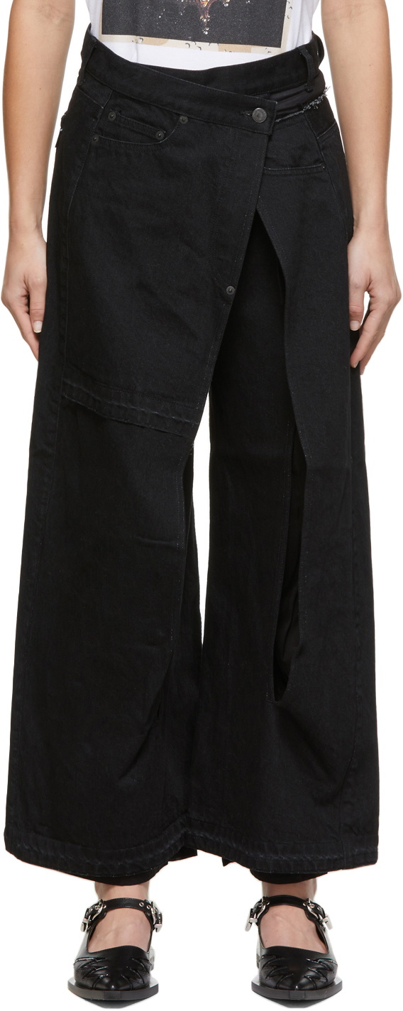 Undercover Black Layered Wrap Jeans Undercover