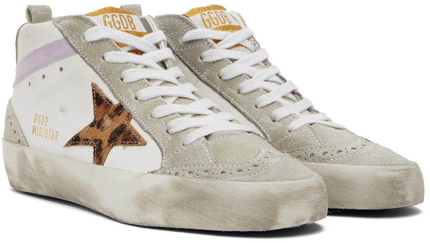 Golden Goose SSENSE Exclusive White & Gray Mid Star Classic Sneakers ...
