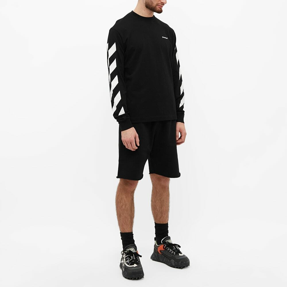 Off-White Men's Diagonal Helvetica Long Sleeve T-Shirt in Black Off-White