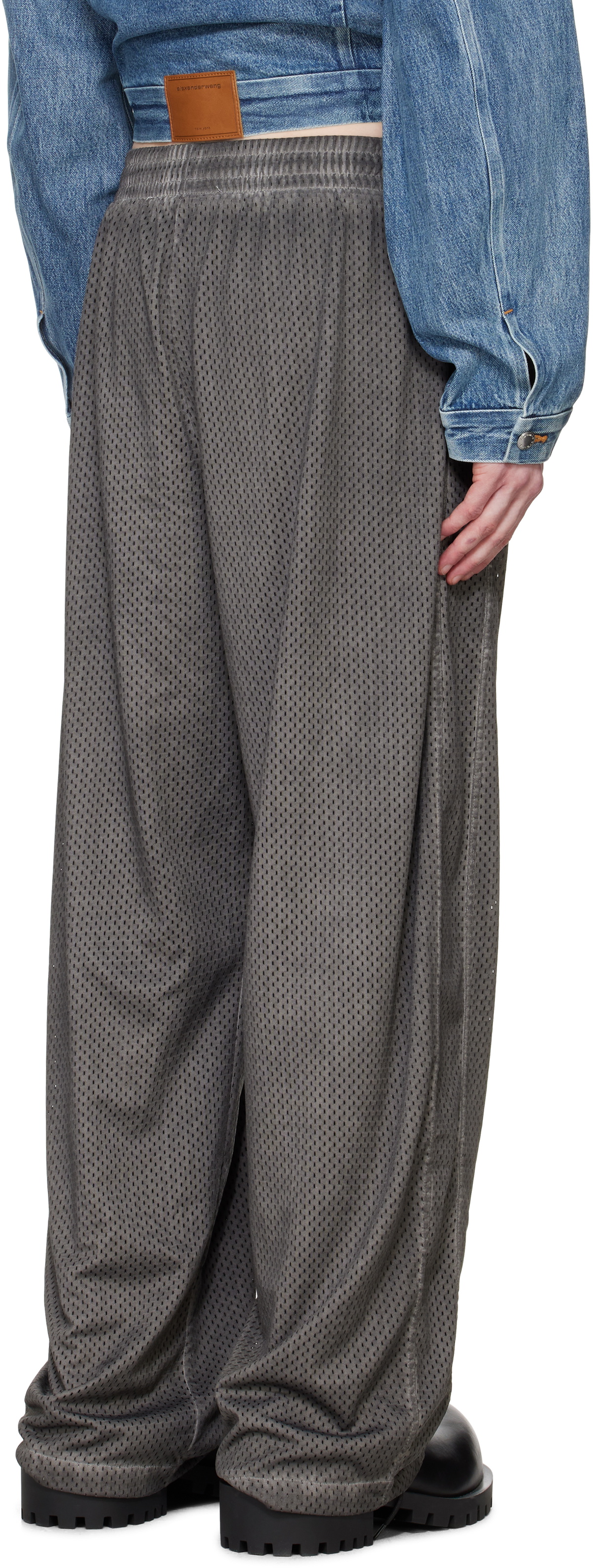 Alexander Wang Gray Perforated Mesh Track Pants Alexander Wang
