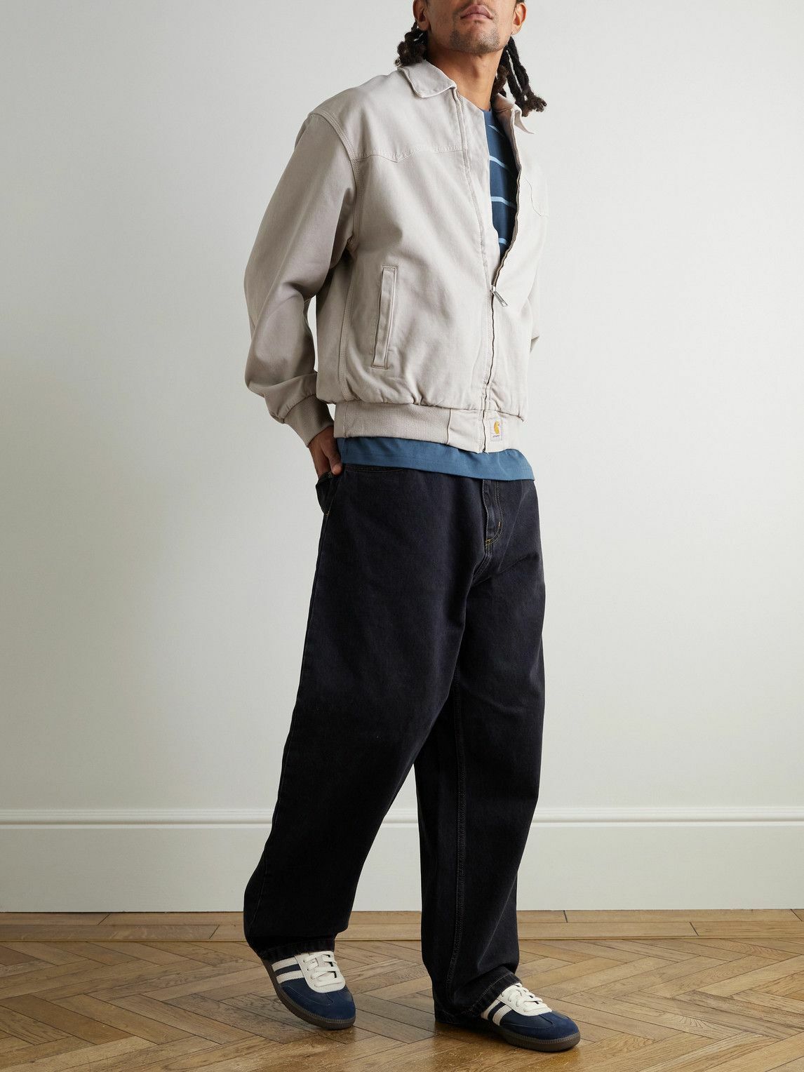 Carhartt WIP - Aiken Logo-Appliquéd Striped Cotton-Jersey T-Shirt ...