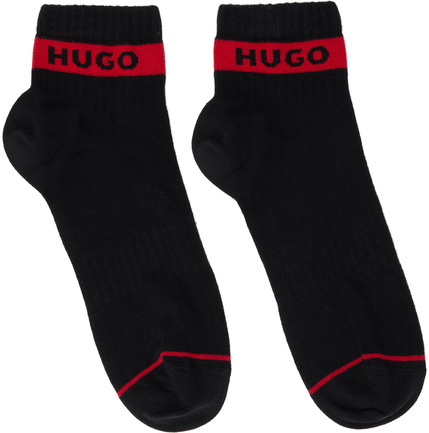 Hugo Three-Pack Black Socks Hugo Boss