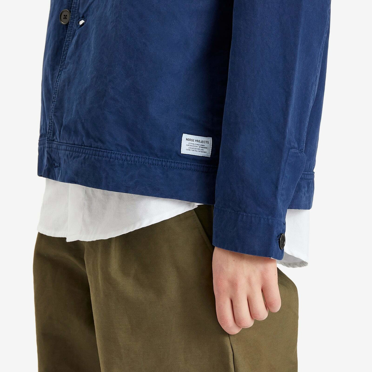 Norse Projects Men's Marcus Canvas Overshirt in Workwear Blue Norse ...