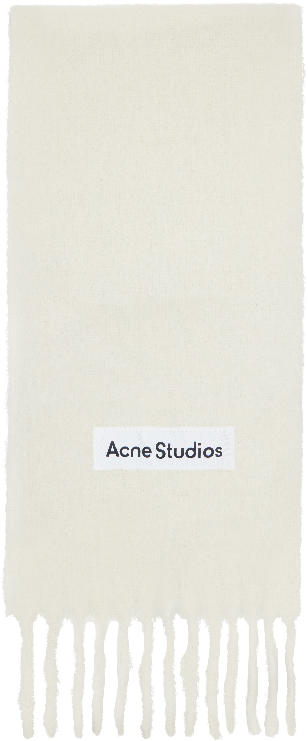 Acne Studios Off-White Wool Logo Scarf Acne Studios