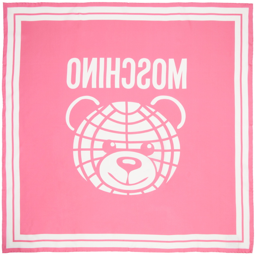 Moschino Pink Jacquard Scarf Moschino