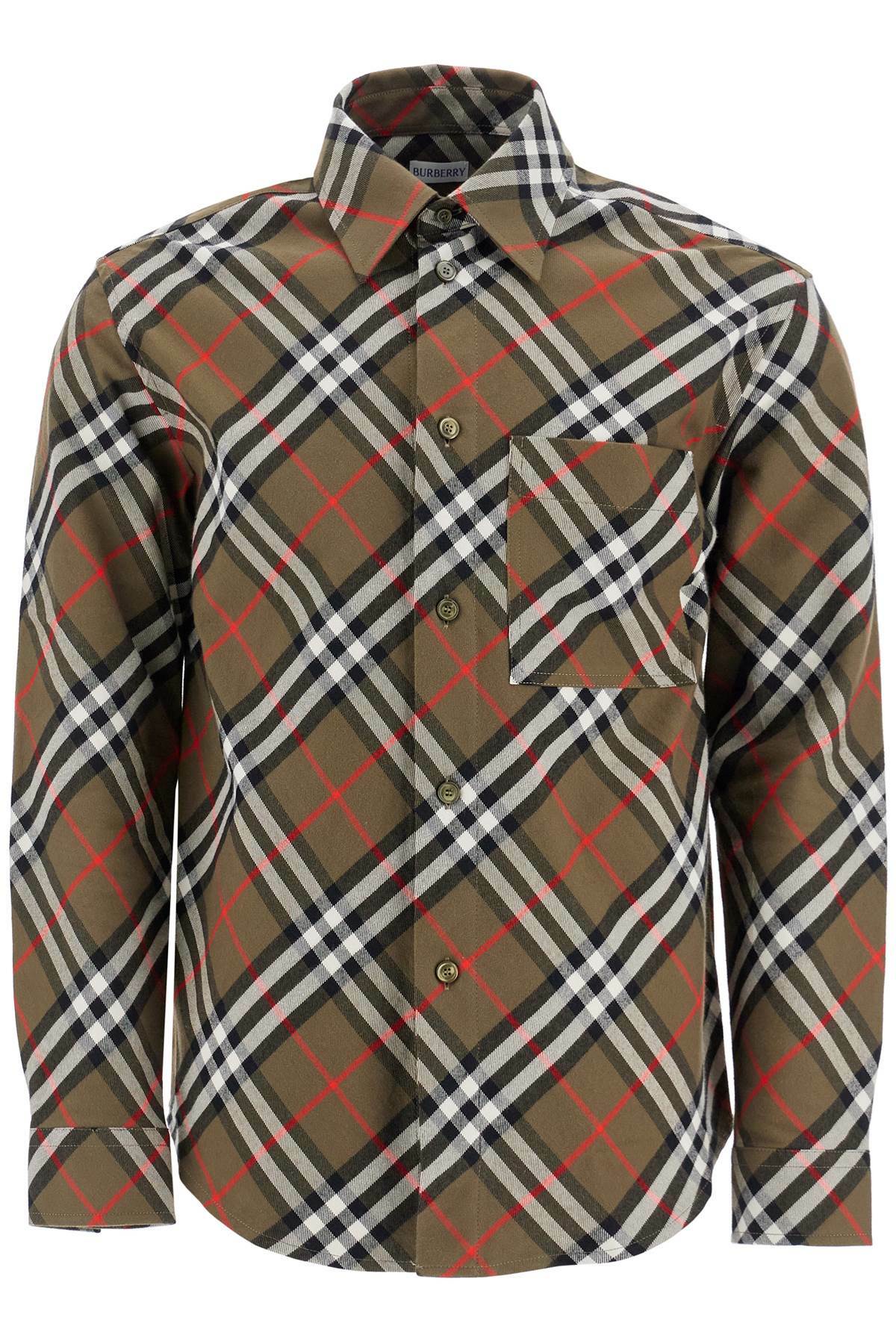 BURBERRY ered cotton flannel shirt Khaki Burberry