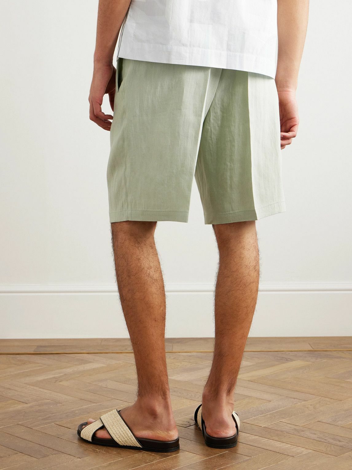 Paul Smith - Straight-Leg Linen Drawstring Shorts - Green Paul Smith