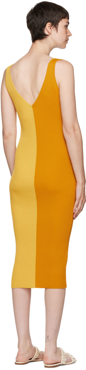 Staud Yellow Dana Midi Dress Staud