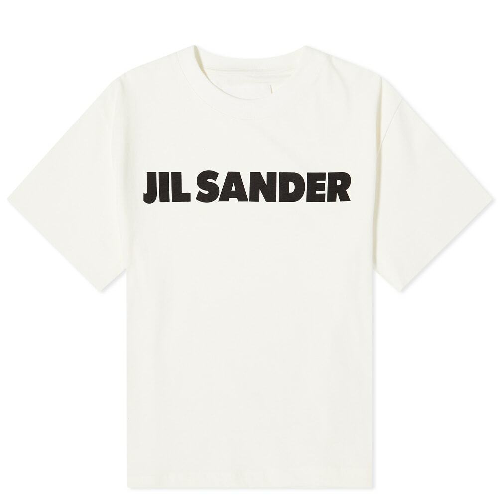 Jil Sander Women's Logo Front T-Shirt in Natural Jil Sander