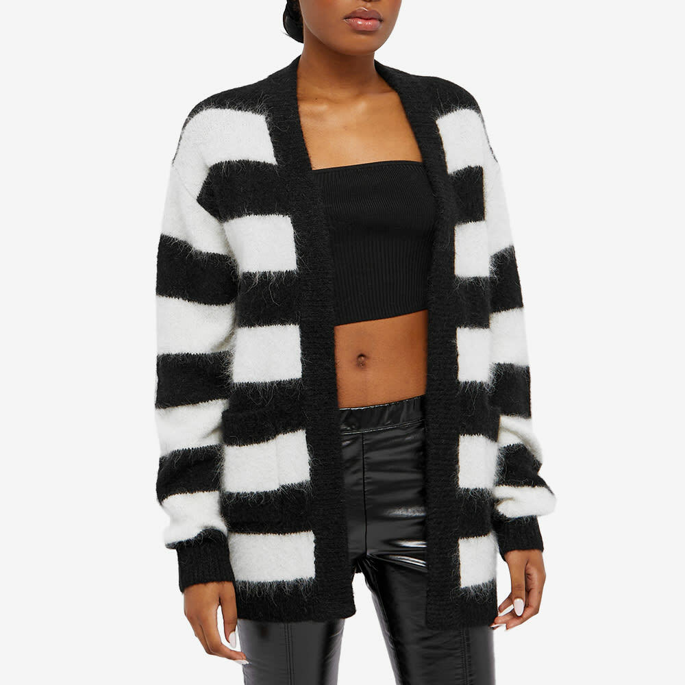 RtA Women's Artemis Stripe Cardigan in Black/White RtA