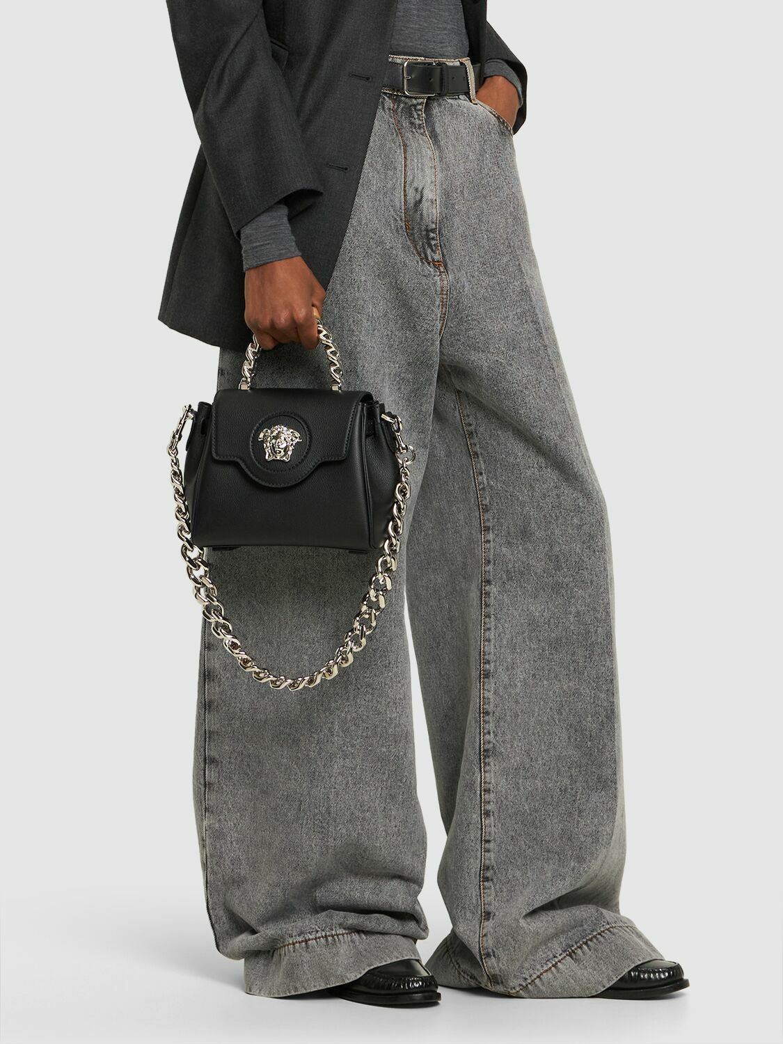 VERSACE - Small Medusa Leather Top Handle Bag Versace
