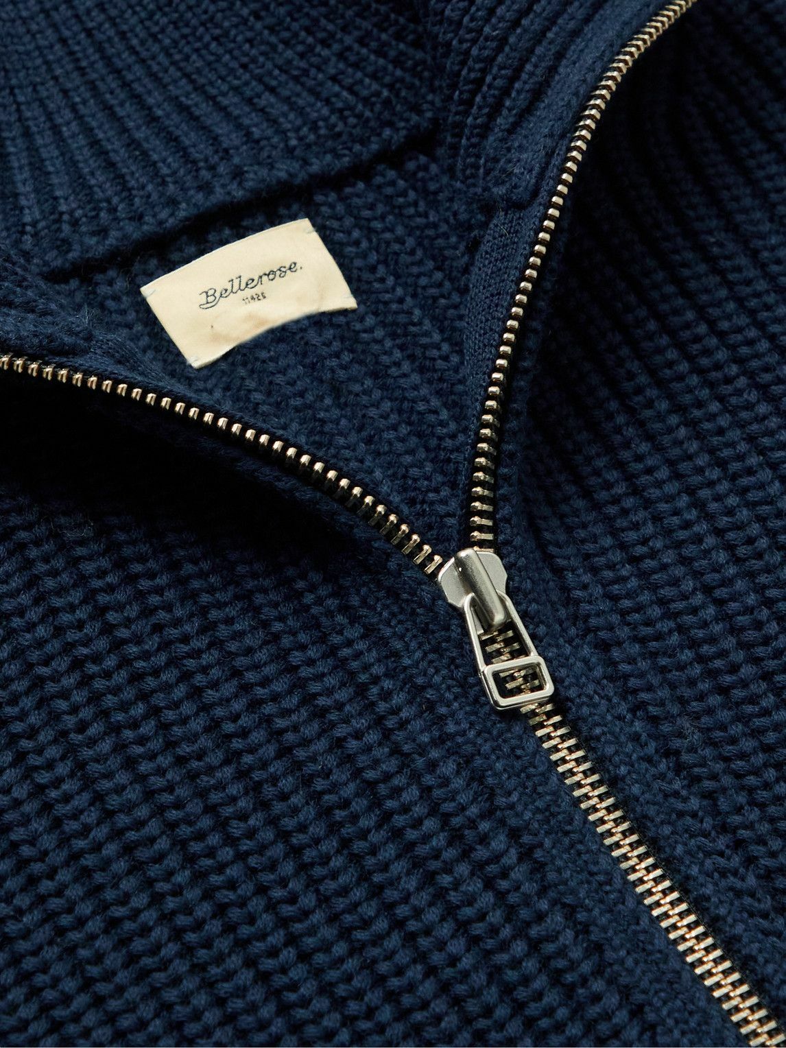 Bellerose - Allip Ribbed Wool Zip-Up Sweater - Blue Bellerose