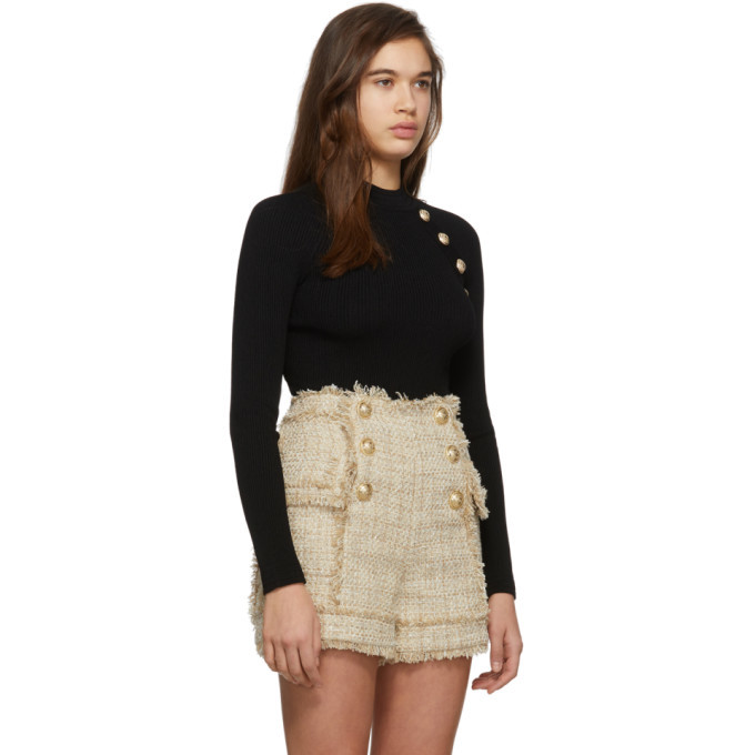 Balmain Black Knit Bodysuit Balmain