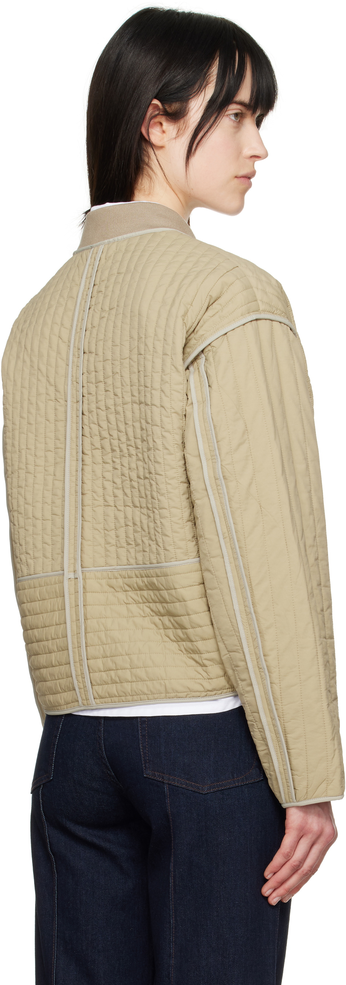 rag & bone Beige Marley Quilted Jacket Rag and Bone
