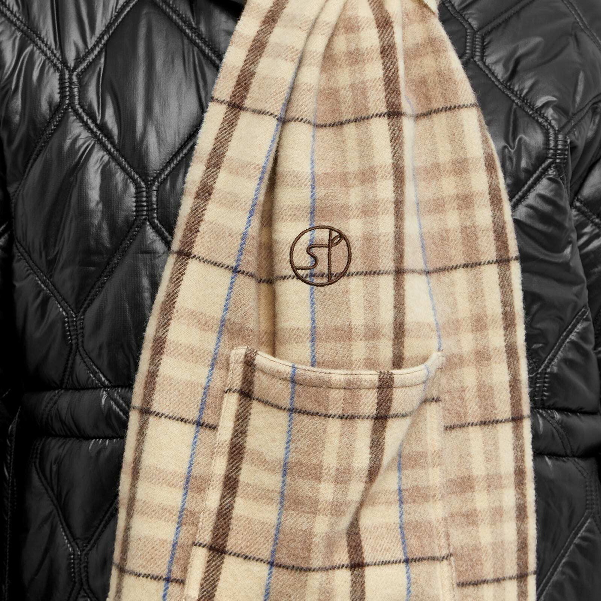 Saks Potts Women's Schatter Scarf in Brown Check Saks Potts