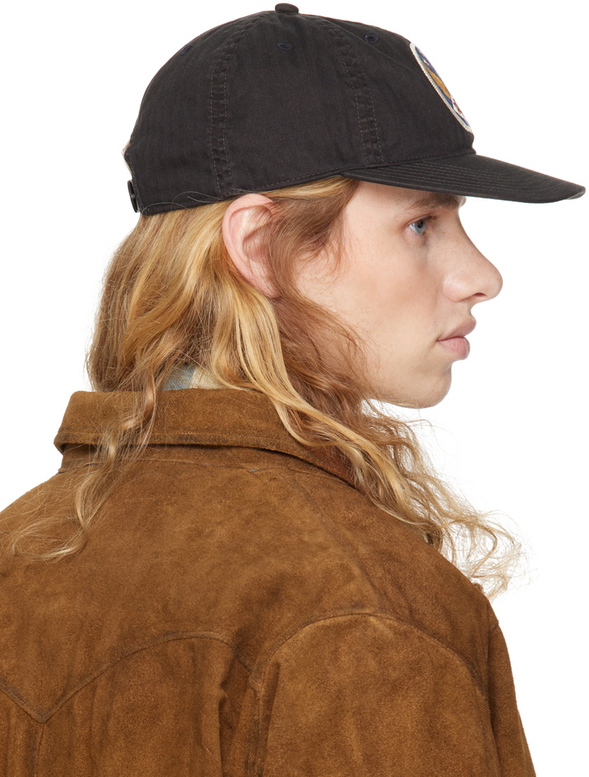 RRL Black Winged-Logo Twill Ball Cap RRL