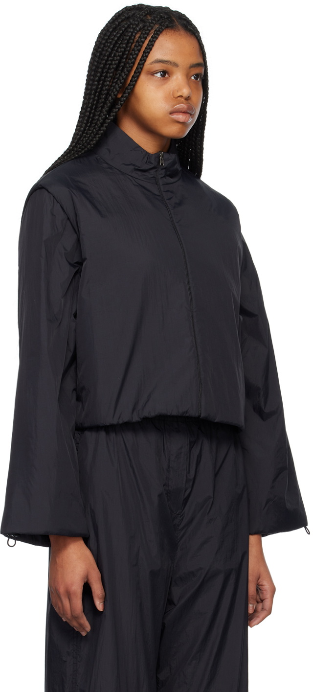 AMOMENTO Black Detachable Sleeve Reversible Jacket AMOMENTO