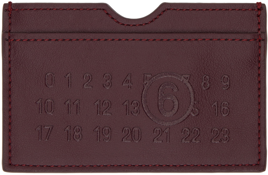 MM6 Maison Margiela Burgundy Numeric Card Holder MM6 Maison Margiela