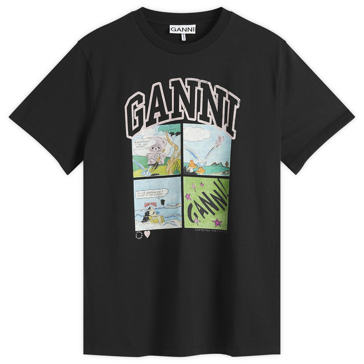 GANNI Women's BD Teddy Relaxed T-Shirt in Phantom GANNI