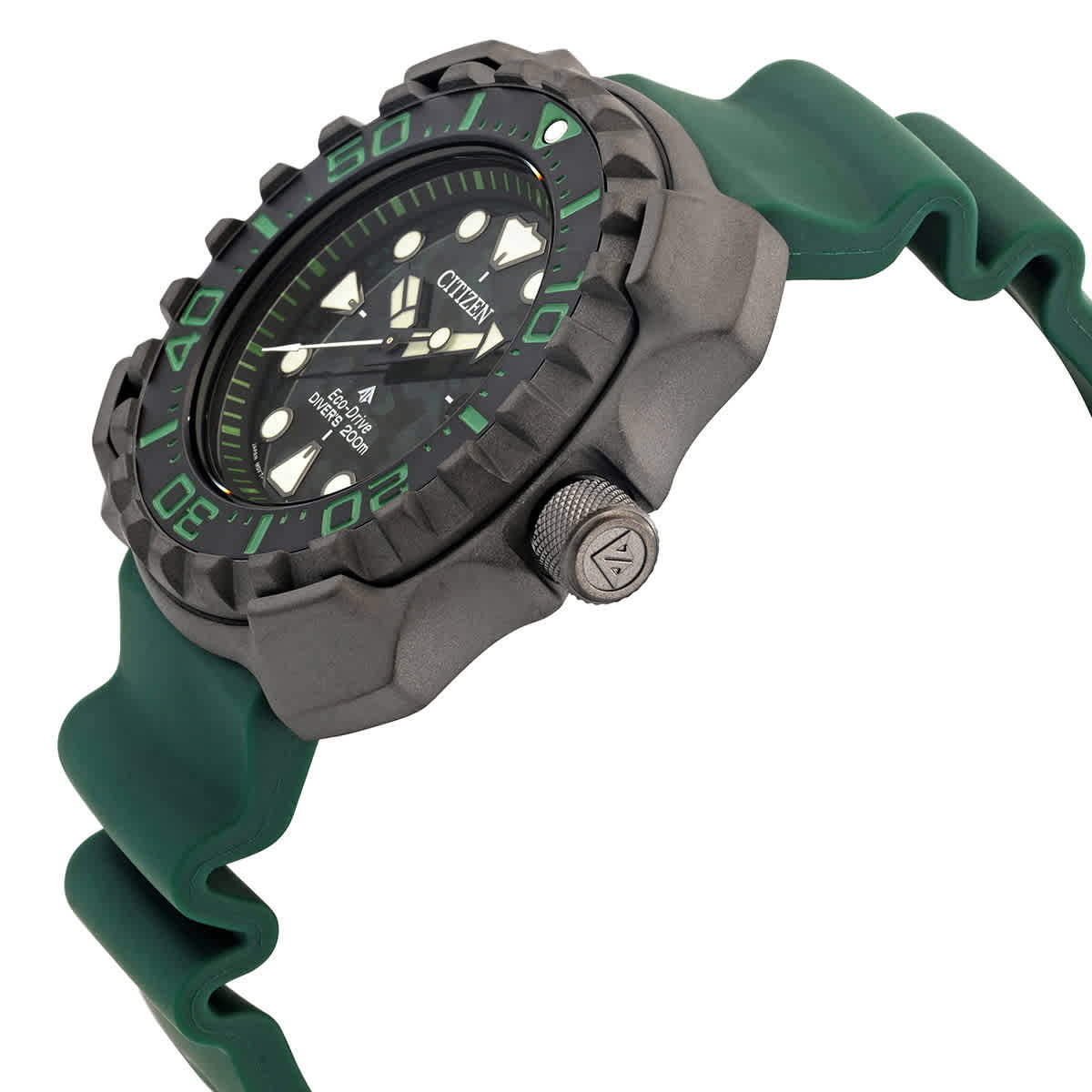 Citizen Eco-Drive Promaster Diver Green Dial Super Titanium Mens Watch ...