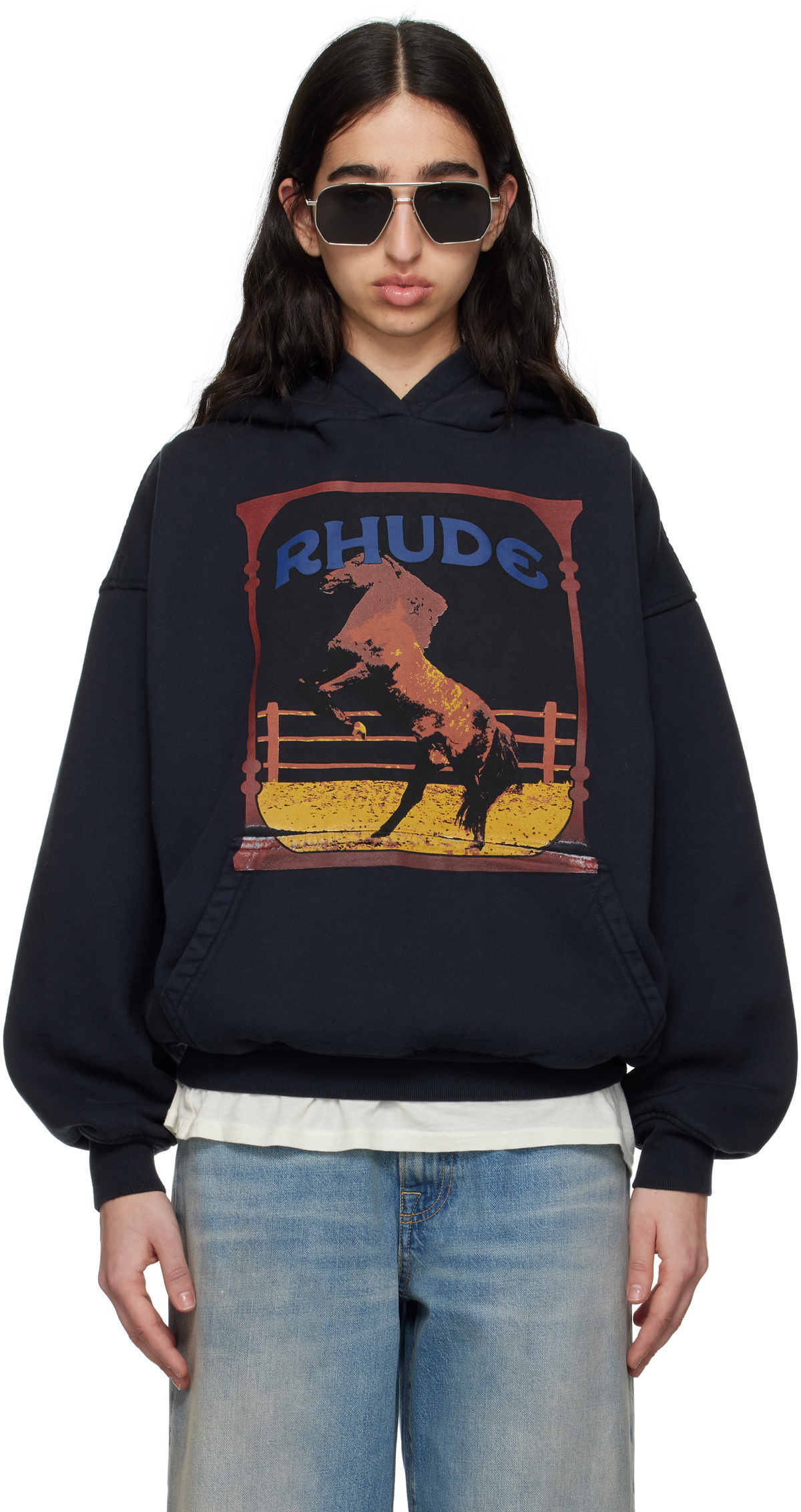 Rhude Black 'Rhude' Cadre Hoodie Rhude