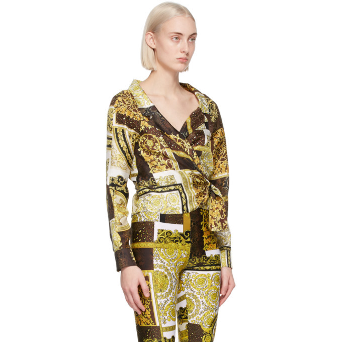 Versace Gold Barocco Patchwork Print Shirt Versace