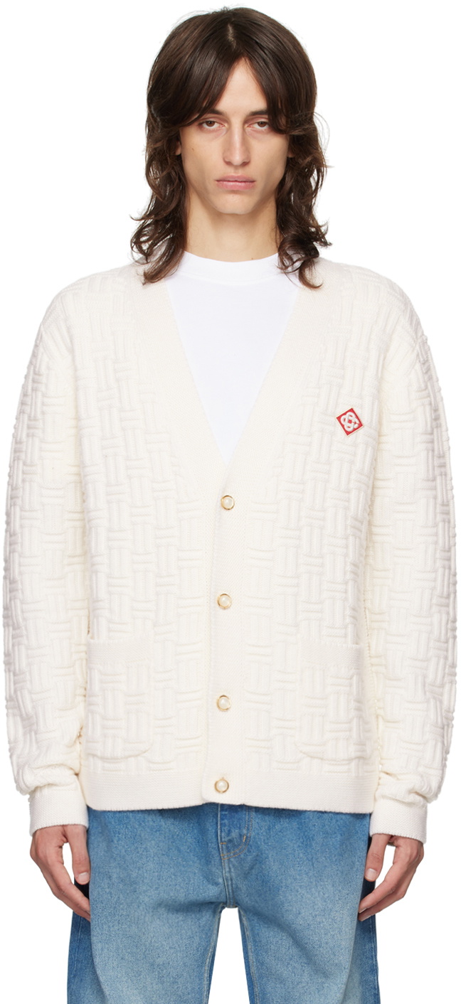 Casablanca Off-White Column Knit Cardigan Casablanca