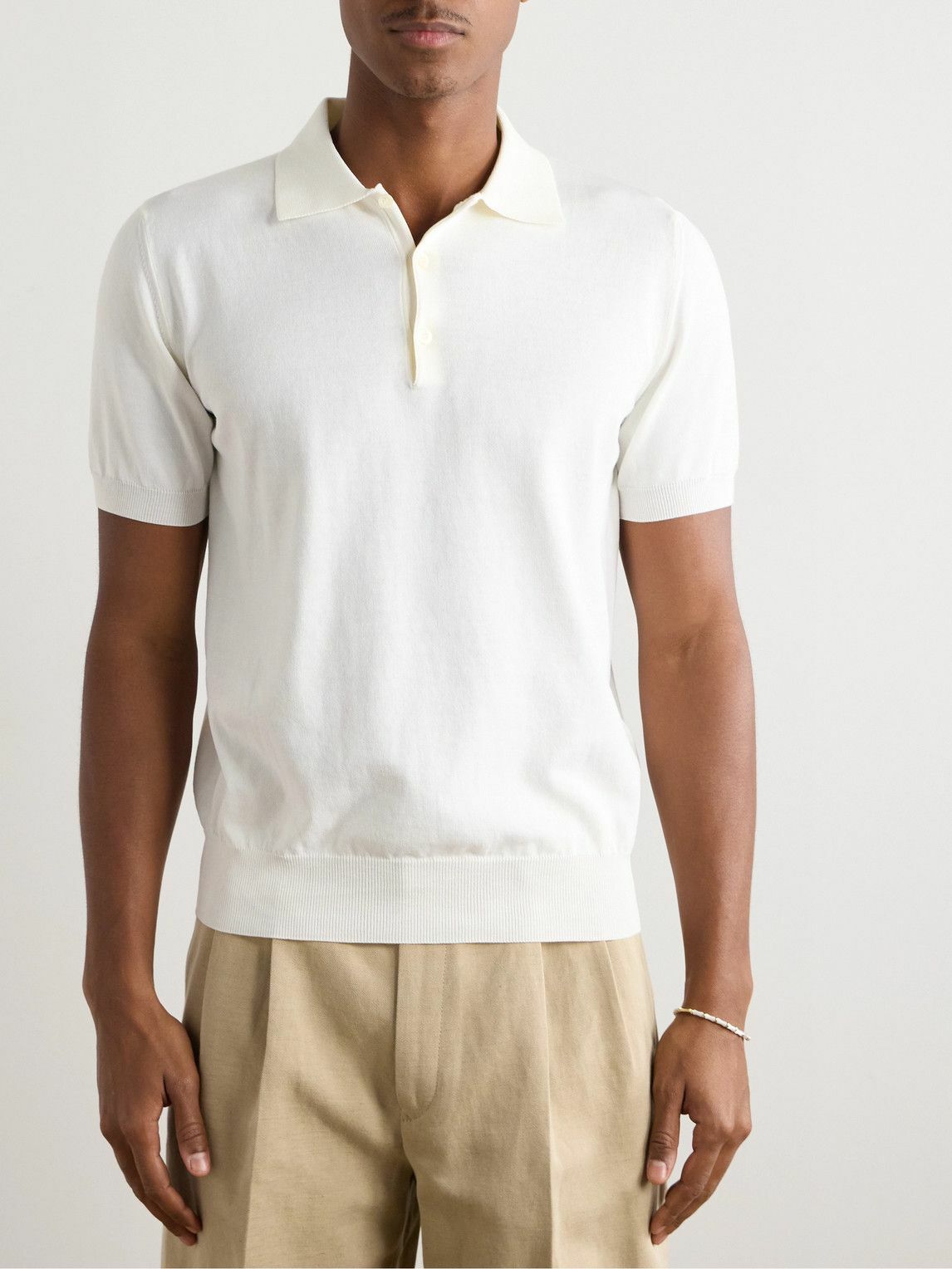 Canali - Slim-Fit Cotton Polo Shirt - White Canali