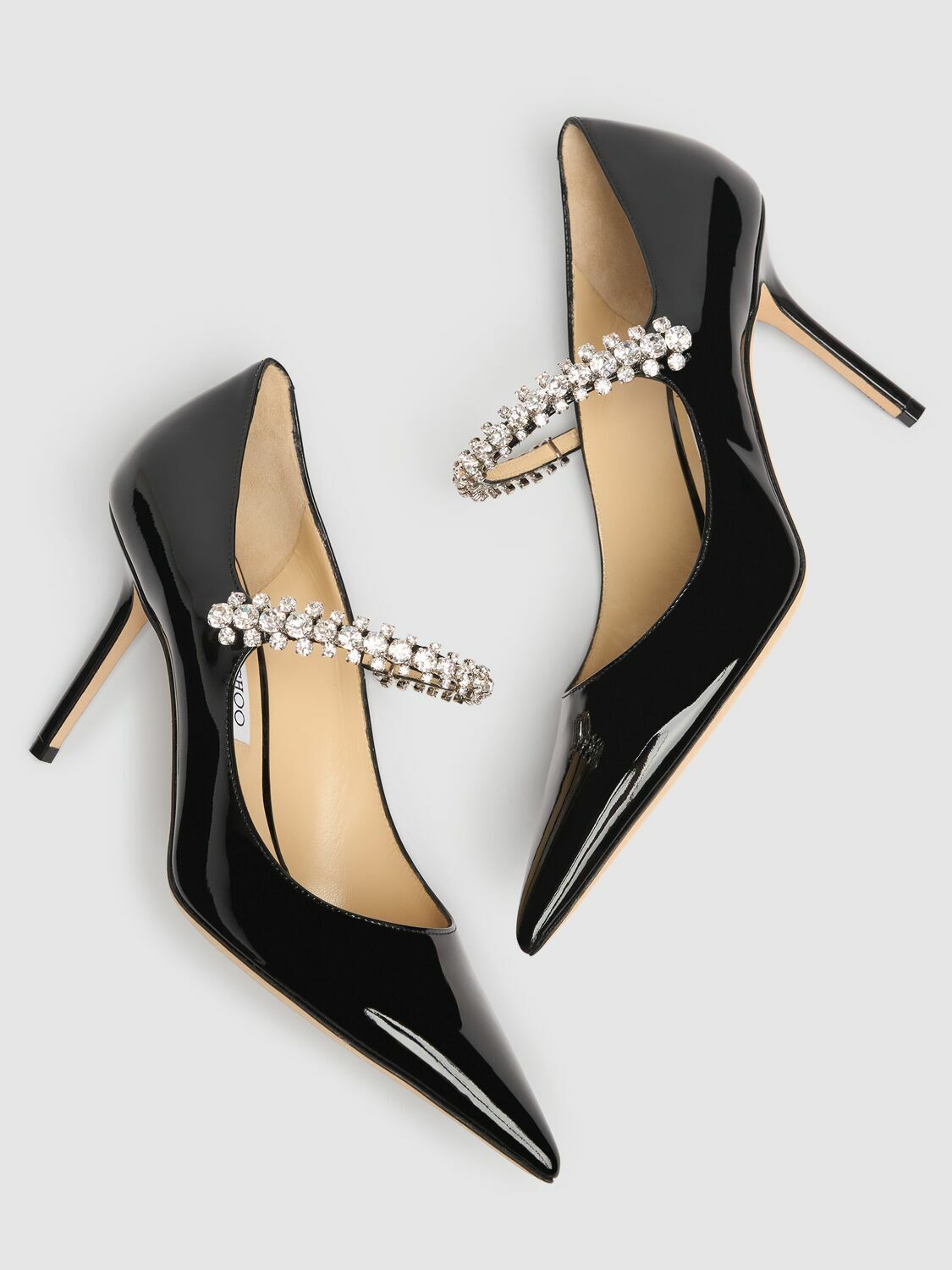 JIMMY CHOO 85mm Bling Patent Leather Pumps Jimmy Choo