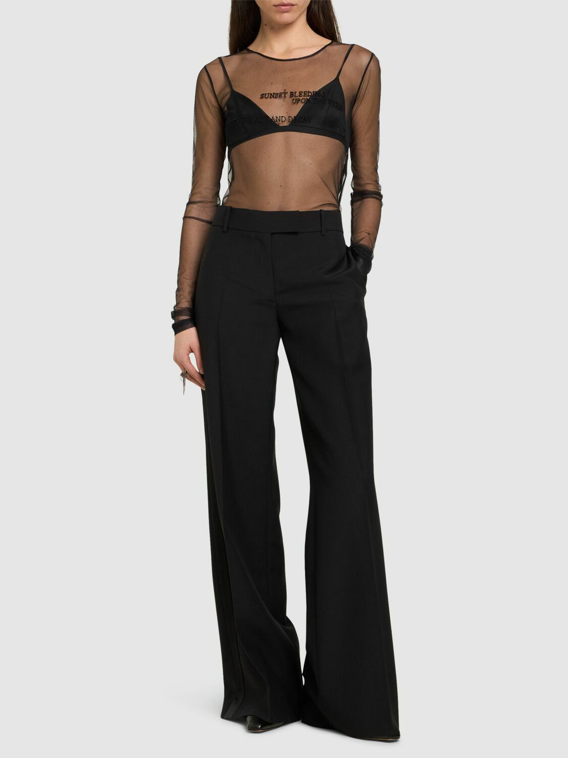 ANN DEMEULEMEESTER Fiene Embroidered Tulle Top Ann Demeulemeester