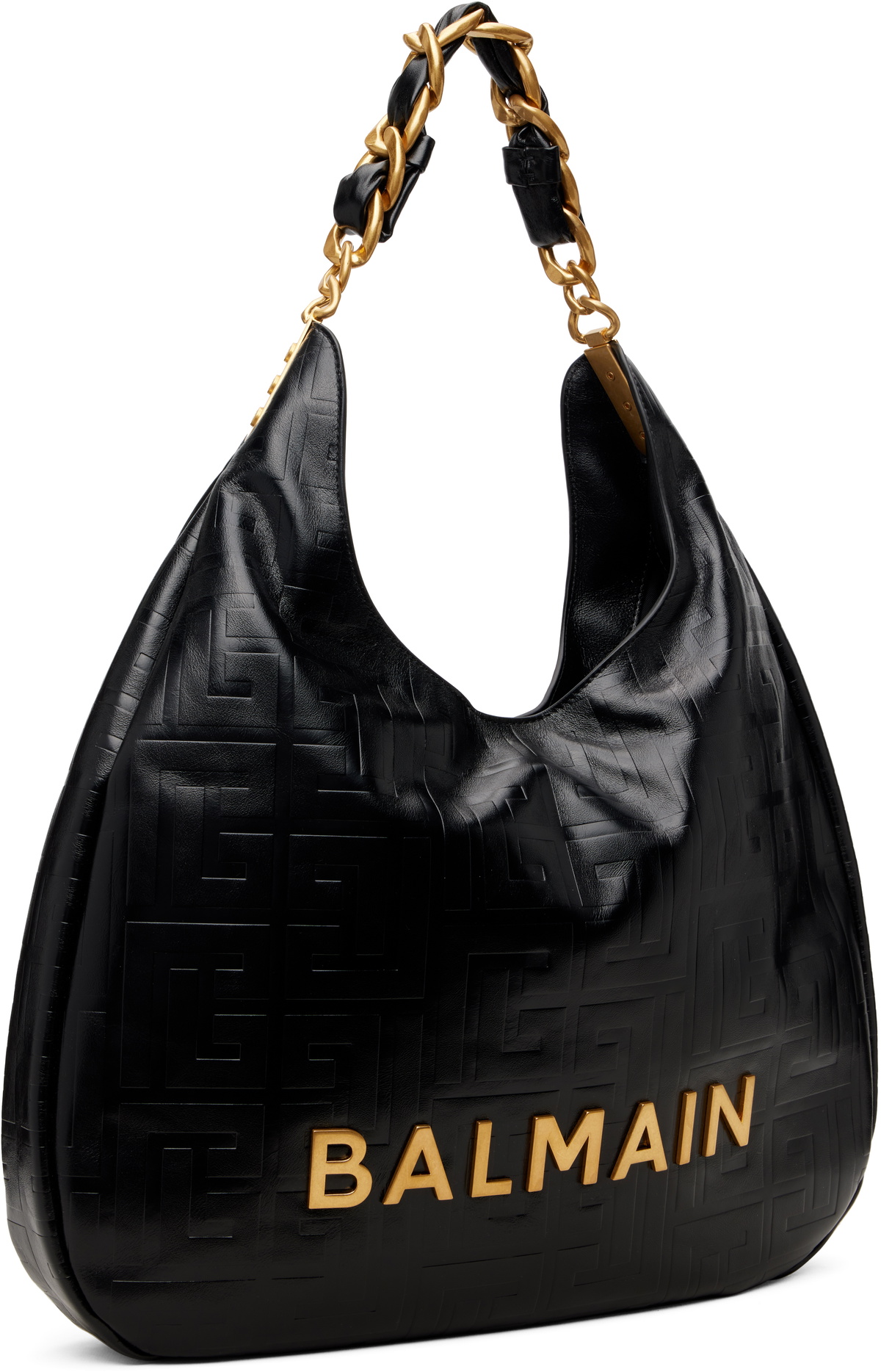 Balmain Black 1945 Soft Monogram Bag Balmain
