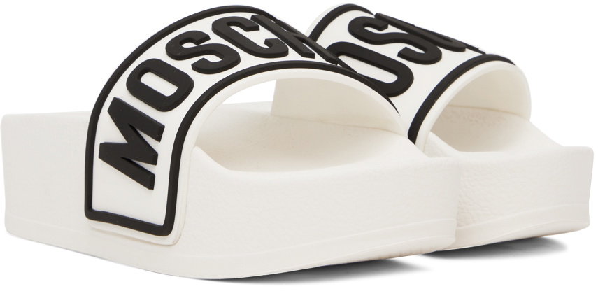Moschino White Platform Slides Moschino