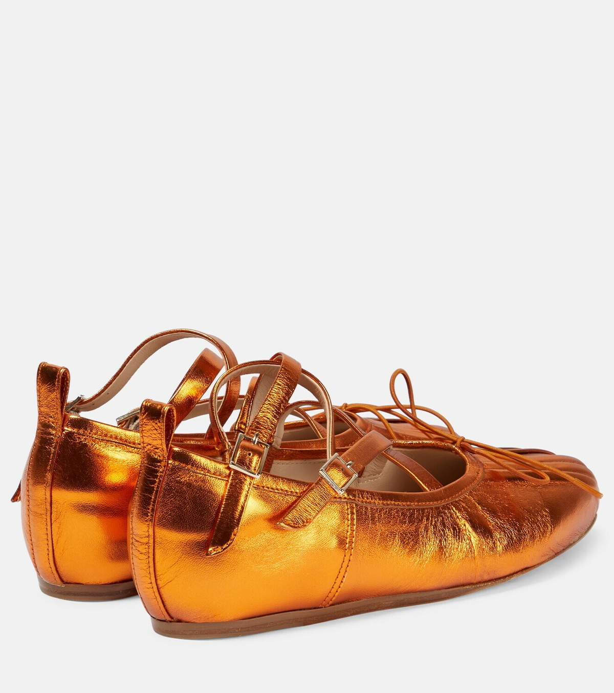 Simone Rocha Metallic leather ballet flats Simone Rocha