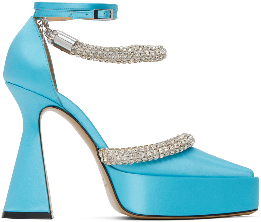 MACH & MACH Blue Kimberly Platform Heels MACH & MACH