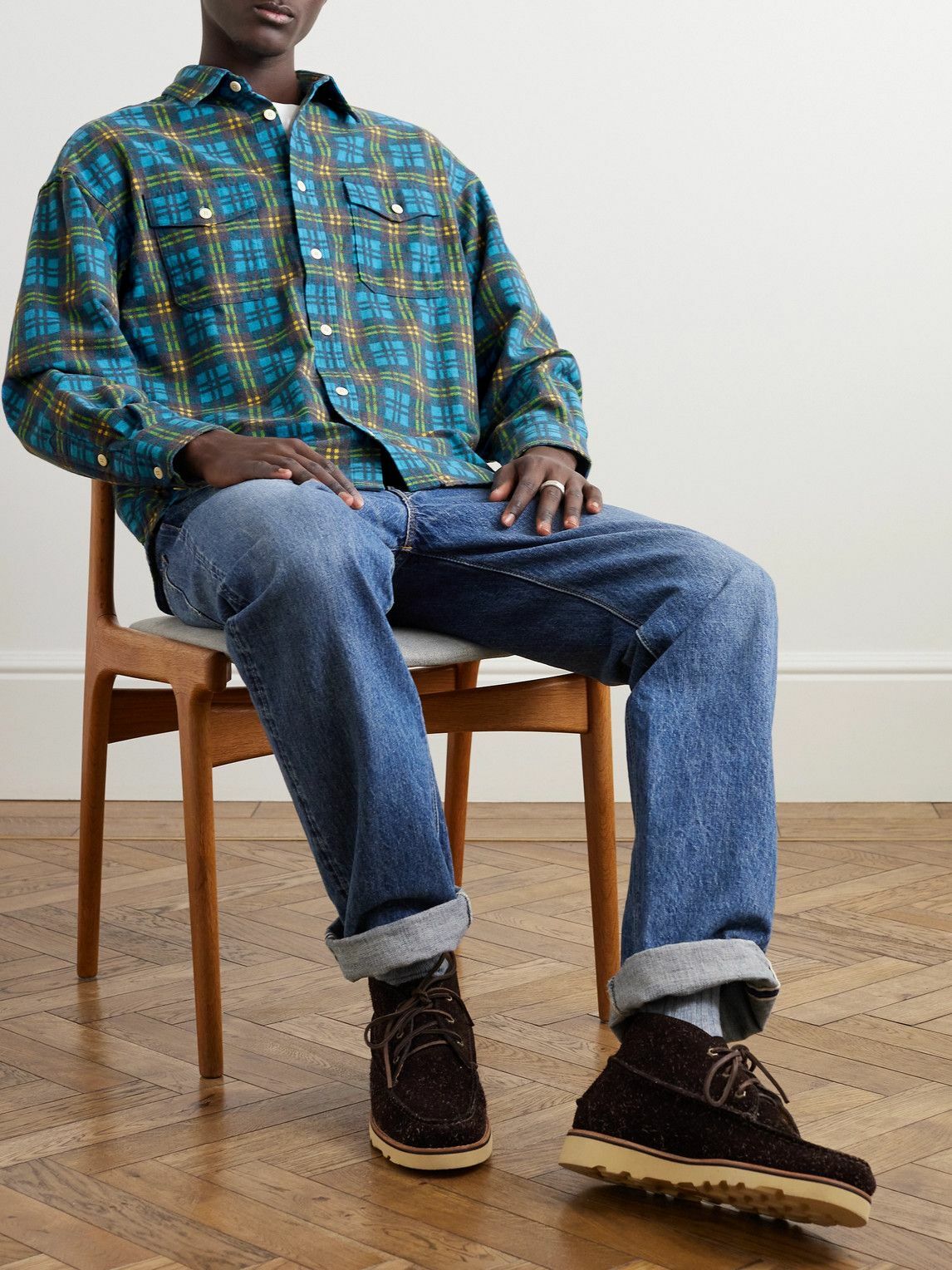 Visvim - Pioneer Checked Cotton-Flannel Shirt - Blue Visvim