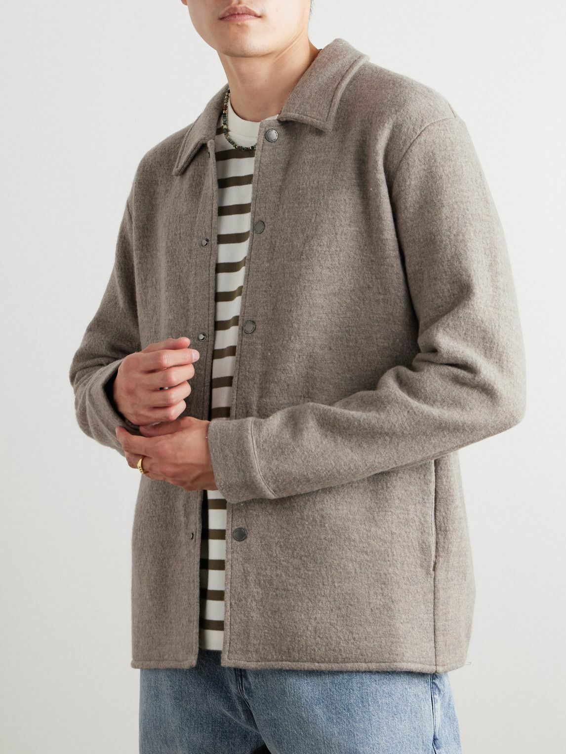 NN07 - Blaze 6398 Boiled Merino Wool Overshirt - Neutrals NN07