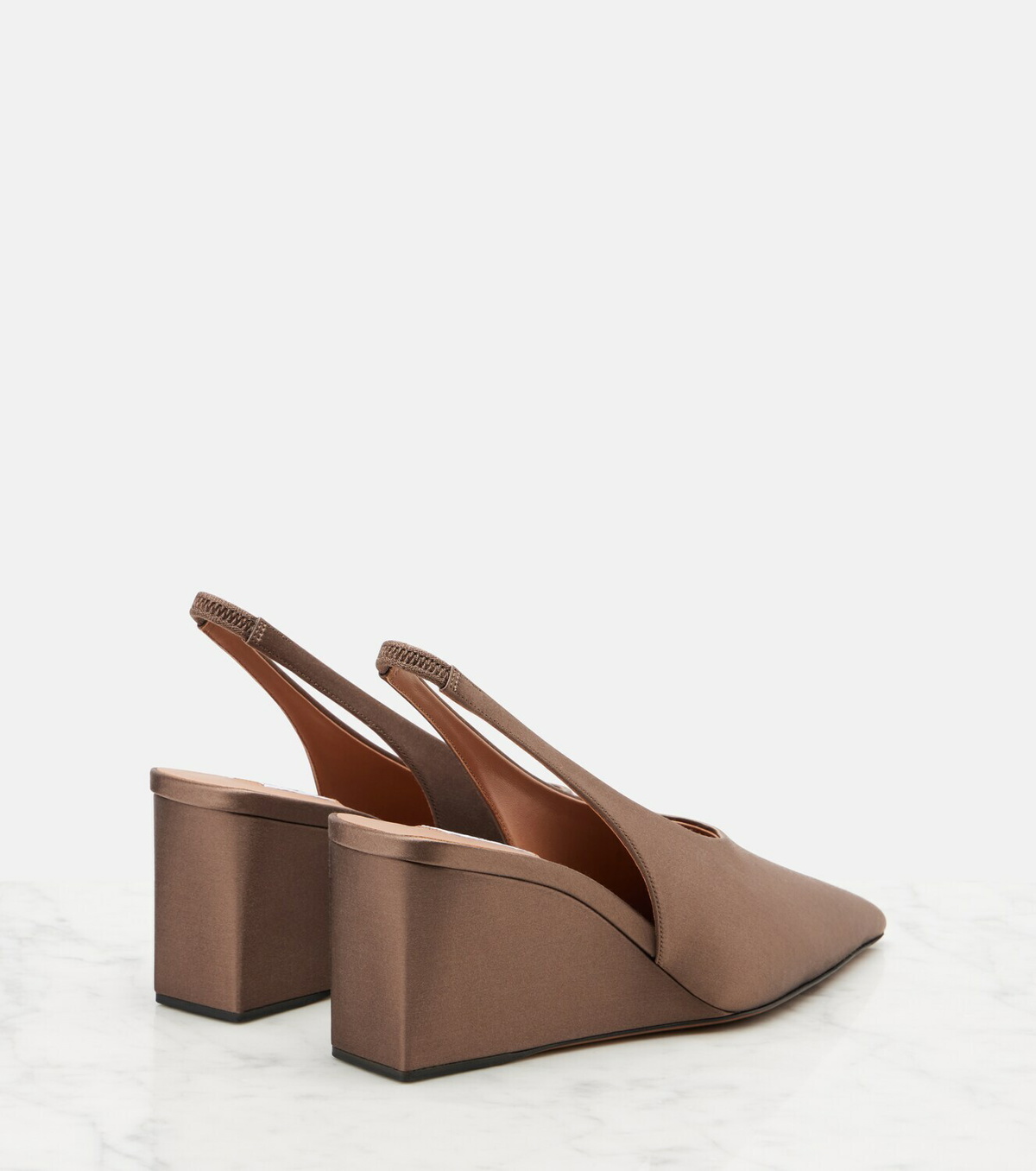 Alaïa Cube 75 satin slingback wedges ALAÏA