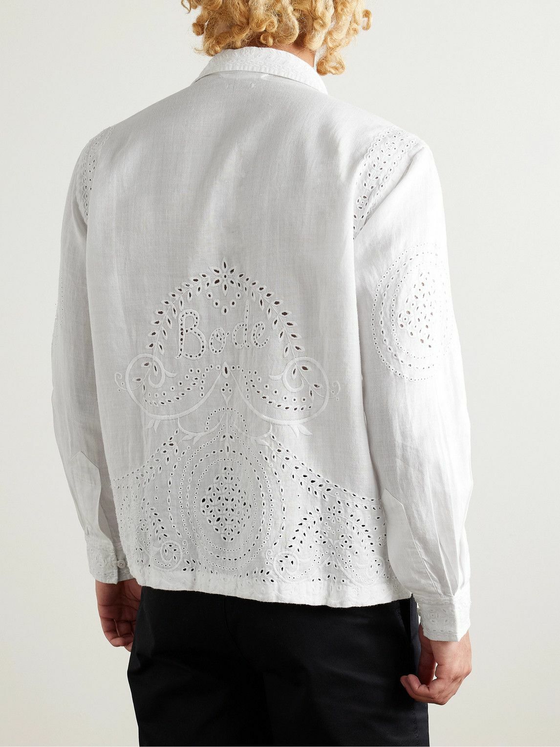 BODE - Belvoir Broderie Anglaise Linen Shirt - White Bode