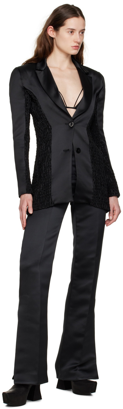 Feben Black Vented Cuff Trousers Feben