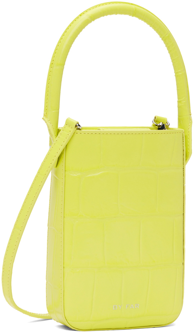 BY FAR Green Maxi Croc-Embossed Note Bag By Far