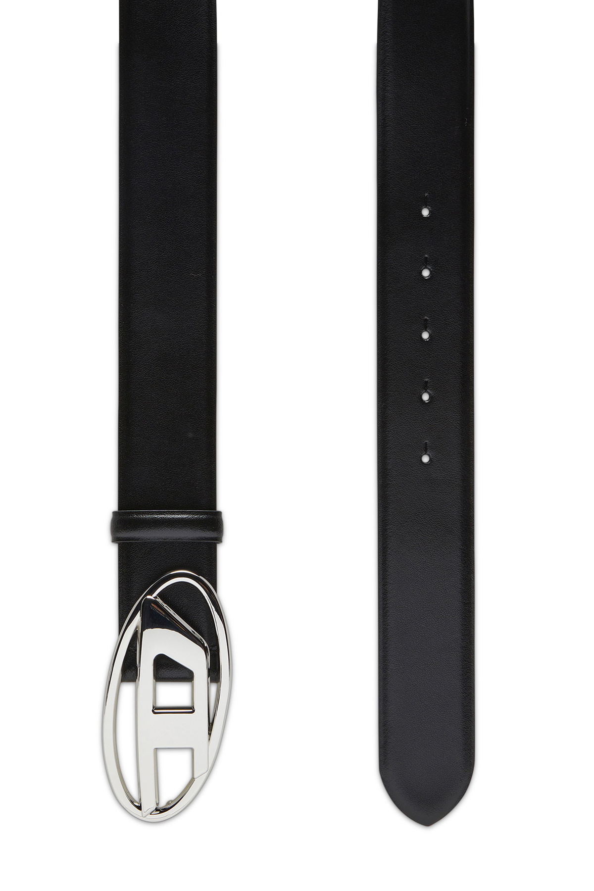 Diesel Leather belt with Oval D buckle - Belts Mens in Black Diesel