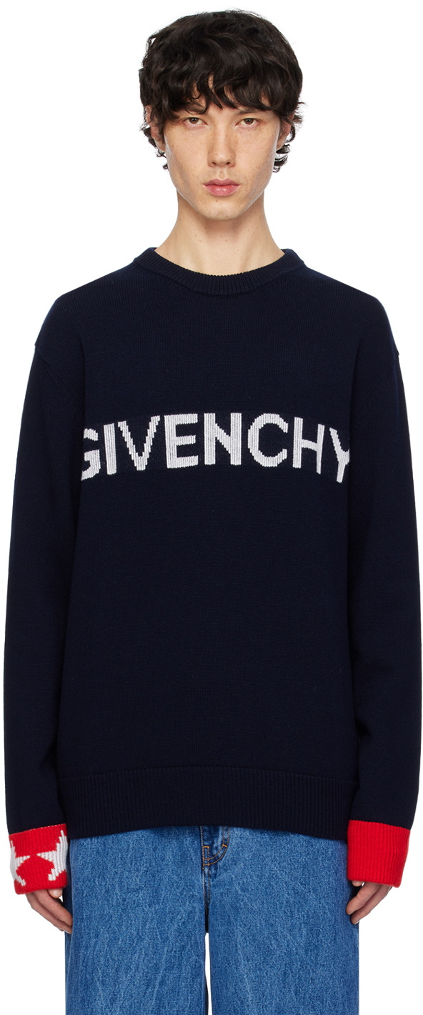 Givenchy Navy Jacquard Sweater Givenchy
