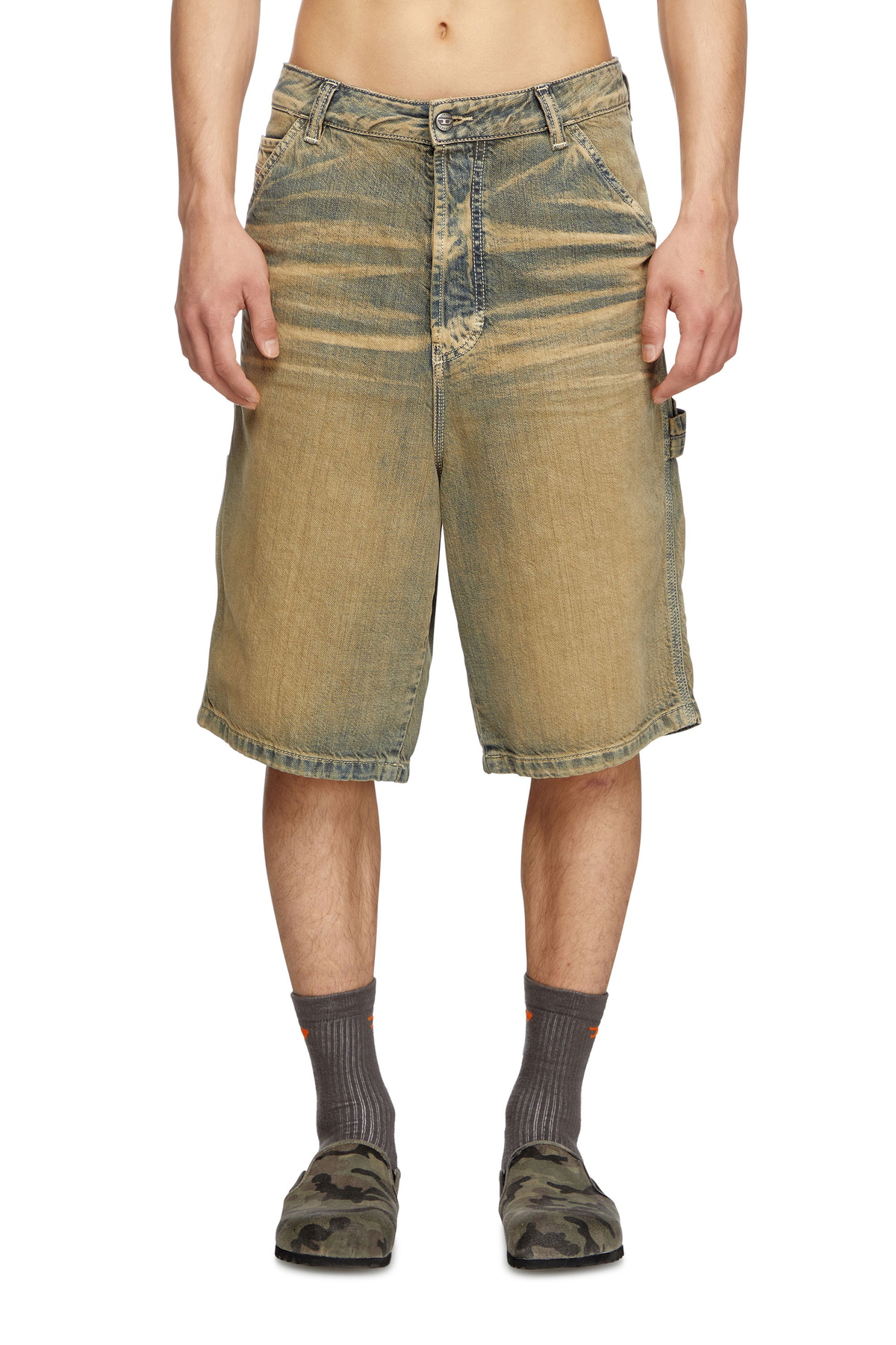 Diesel Utility shorts in gold-brush denim - Shorts Mens in Multicolor ...