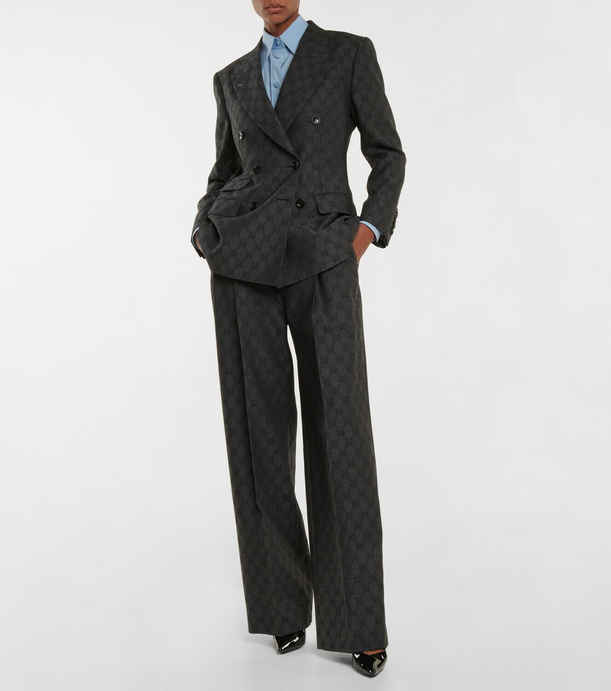 Gucci - GG double-breasted wool blazer Gucci