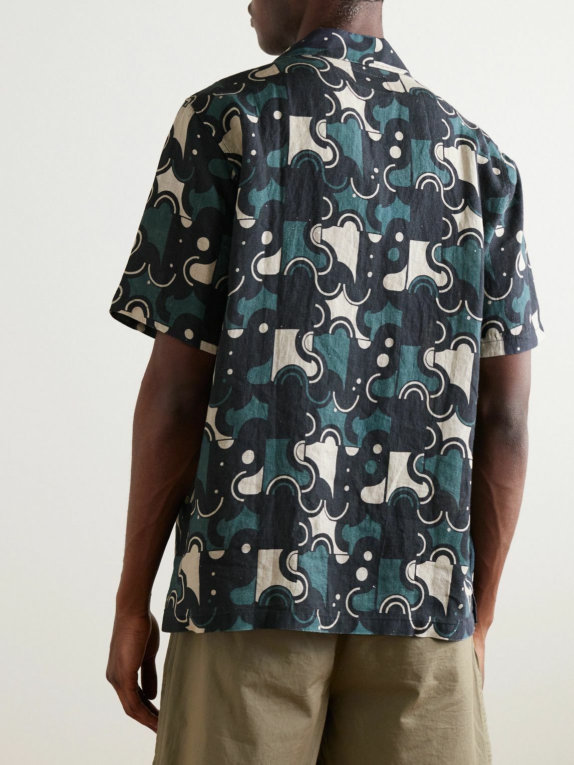 Folk - Gabe Printed Cotton Shirt - Blue Folk