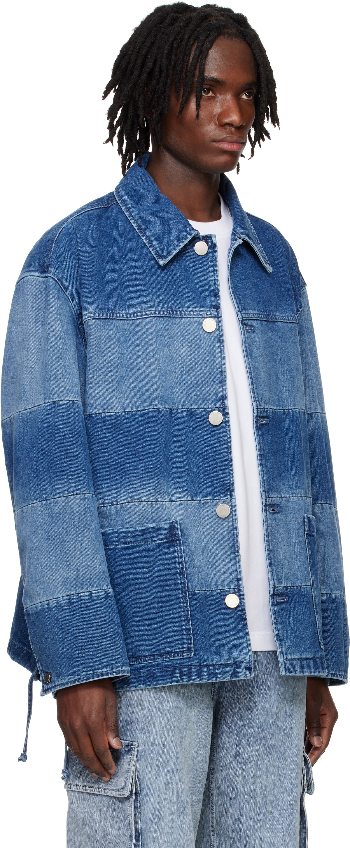 Solid Homme Blue Block Denim Jacket Solid Homme
