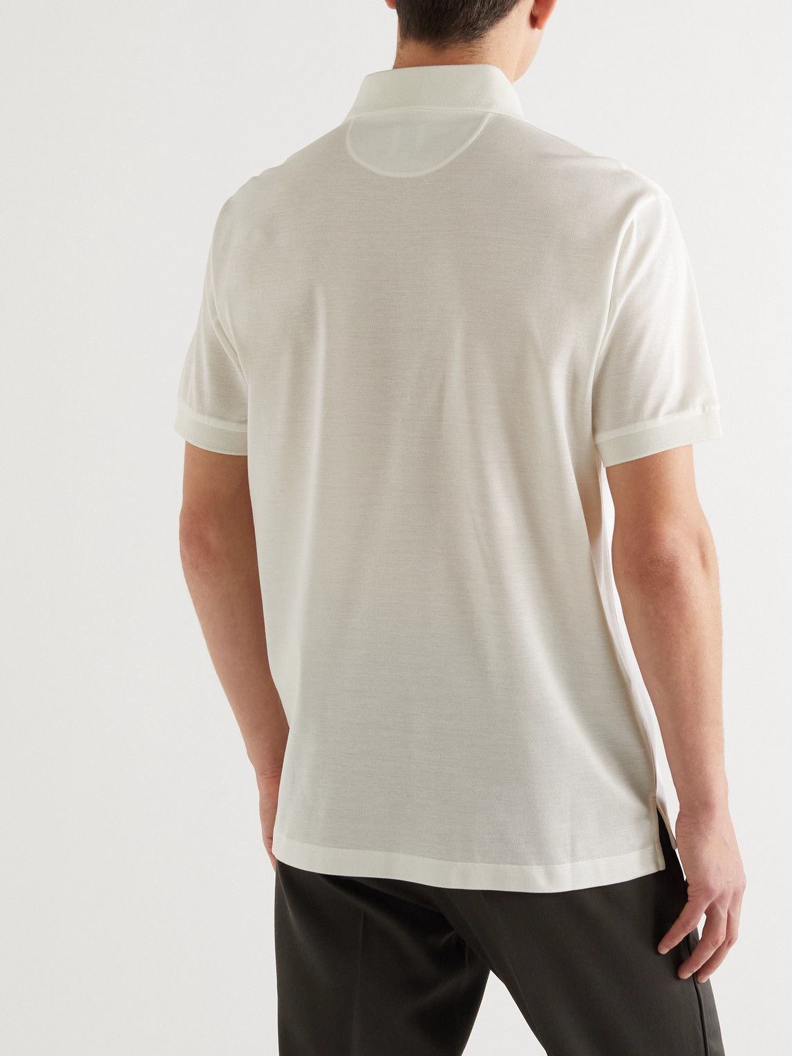 Paul Smith - Striped Cotton-Piqué Polo Shirt - Neutrals Paul Smith