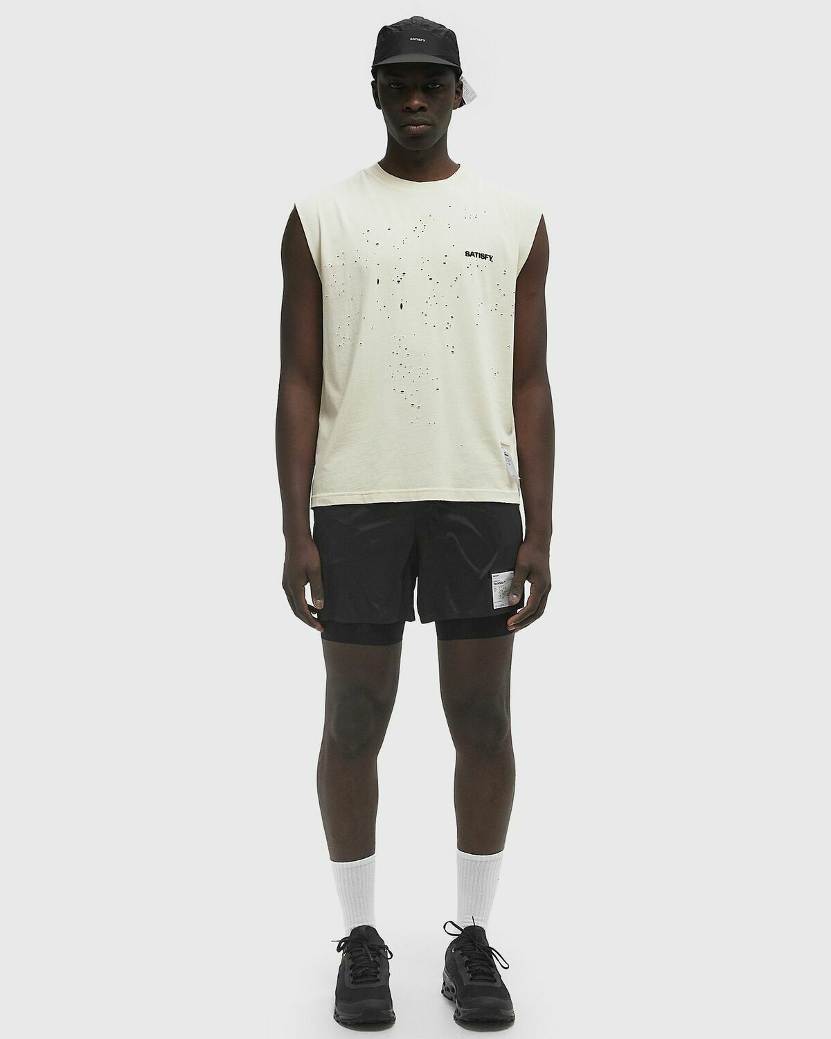 Satisfy Running MothTech Muscle Tee White Mens Tank Top Satisfy
